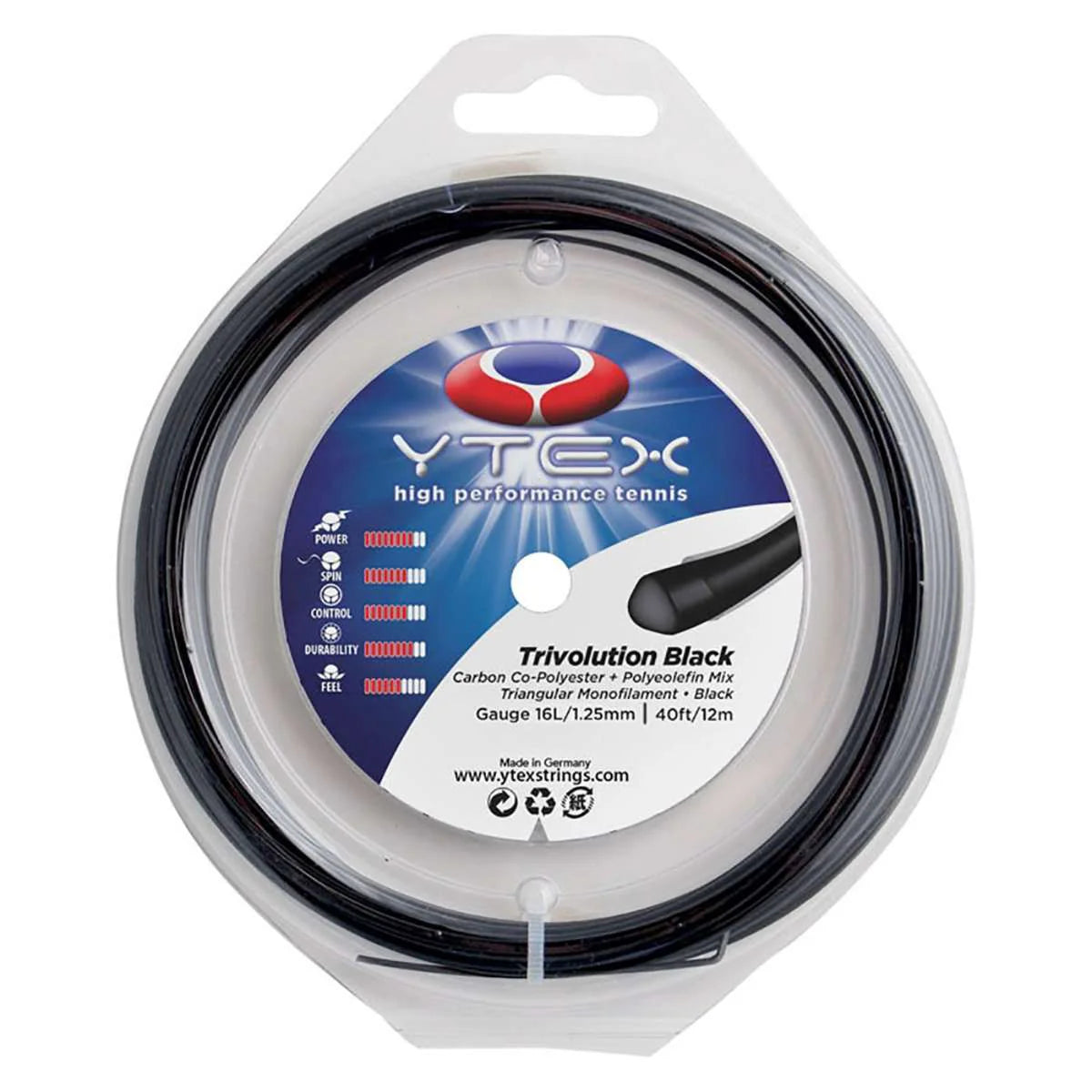 Trivolution Black 16L String | YTEX Tennis Strings Canada – YTEX ...